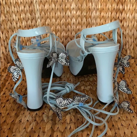 Dolls Kill | Shoes | Nib Baby Blue Pixie Queen Butterfly Platforms ...